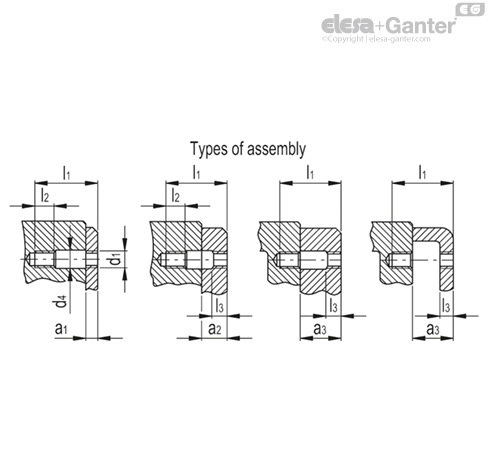 BT-HP-p Retained fluted knobs Zinc-plated steel threaded stud