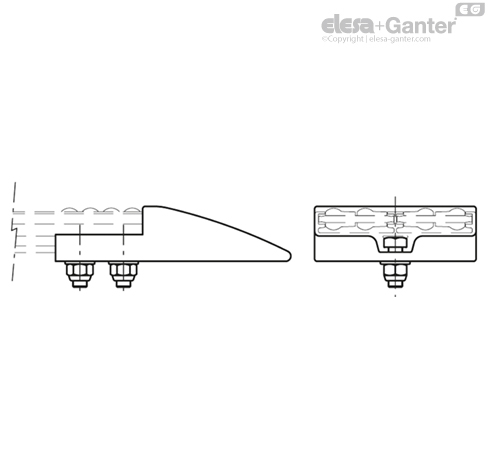 PGL-2 Separation block for GLA-2 side guides | Elesa+Ganter
