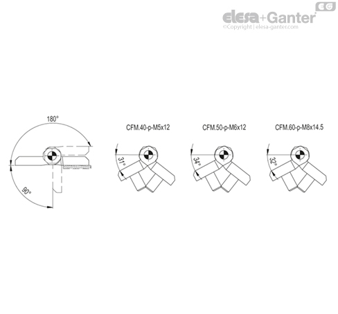 CFM-L-A Horizontally elongated hinges Pass-through holes for ...