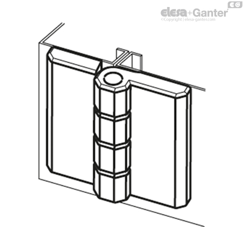 CFM-SH Hinges Pass-through holes for countersunk head screws