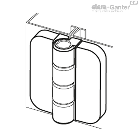 CFQ-SH Hinges with screw-covers Pass-through holes for countersunk head ...