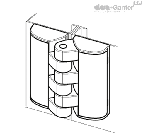 CFT-SH Hinges Pass-through holes for countersunk head screws